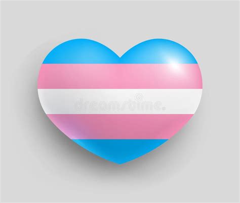 Transgender Pride Flag Of Heart Shape Glossy Badge Stock Vector