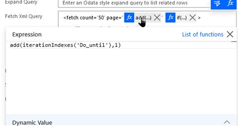 paging while using fetchxml in dataverse connector