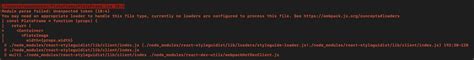 reactjs on starting styleguidedist server it fails with
