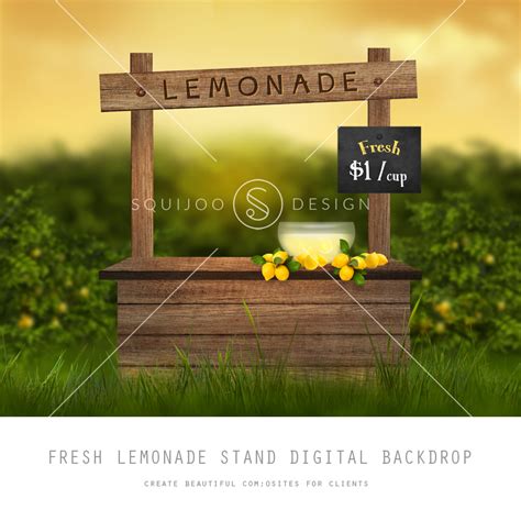 Fresh Lemonade Stand Digital Backdrop 16×20