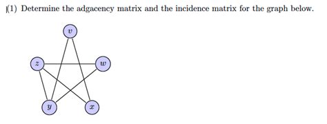 solved determine the adjacency matrix and the incidence