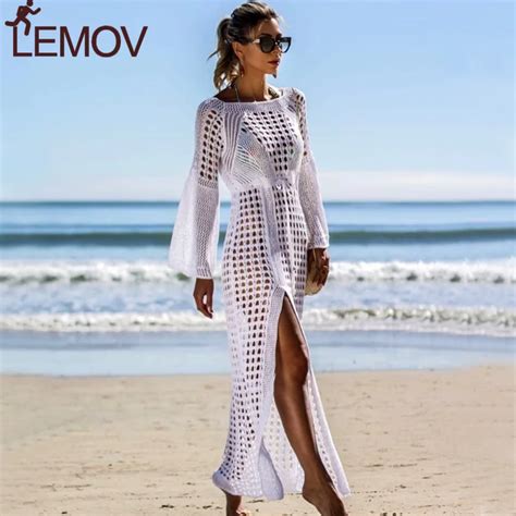 Sexy White Crochet Bikini Covers Up Beach Coat Swimsuit Cover Ups Lace