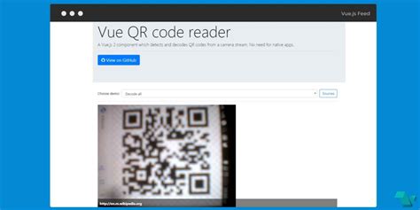 detect and decode qr codes using a vue js component slot