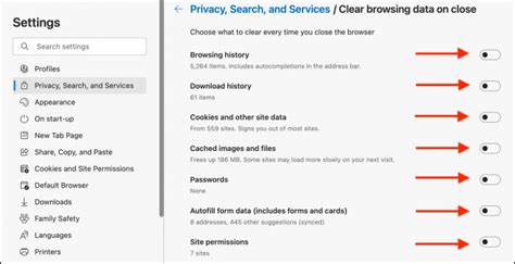 how to automatically clear browsing data when you close microsoft edge