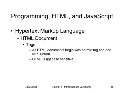ppt tutorial 1 introduction to javascript section a