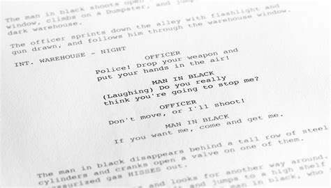 how to format a script with examples backstage