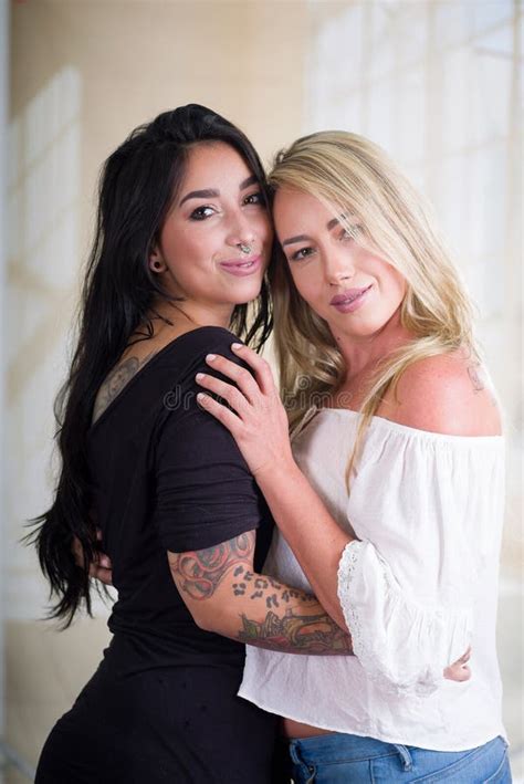 Lesbians Lovers In Bed At Morning Blonde Girl Is Sleeping Over The