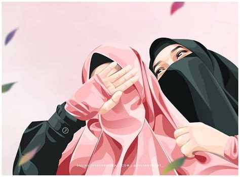 Love Cartoon Couple Girl Cartoon Girls Dp Hijab Drawing Islam Women