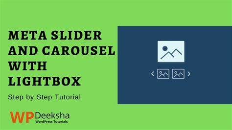 meta slider and carousel with lightbox tutorial youtube