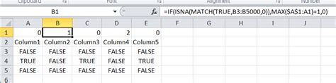 excel return all column headers if columns do not