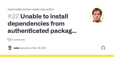 unable to install dependencies from authenticated package registry