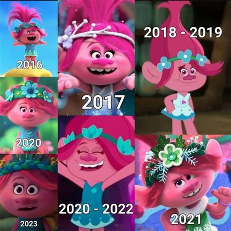 Evolution Of Poppy Anyone Exciting For Trolls Band Together R
