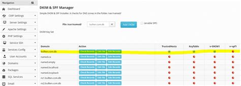 enable spf and dkim key in cwp knowledgebase bullten web hosting