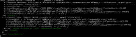 not able to connect to sql database from nodejs onooks