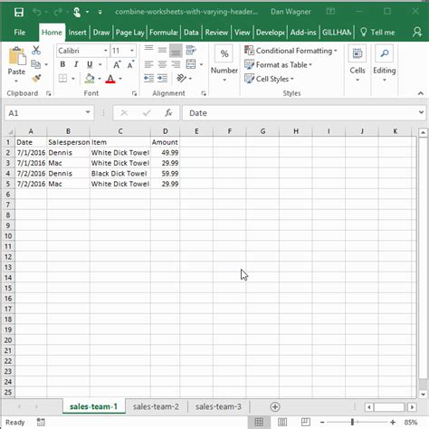 how to combine worksheets in excel consolidate data in multiple