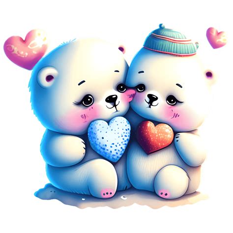 Cute Polar Bear Couple In Love Graphic · Creative Fabrica