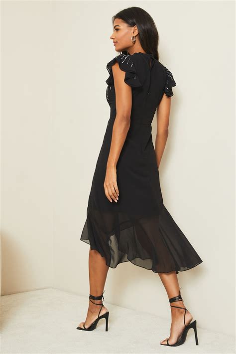 Buy Lipsy Embellished Fit And Flare Ruffle Midi Dress From Next Germany