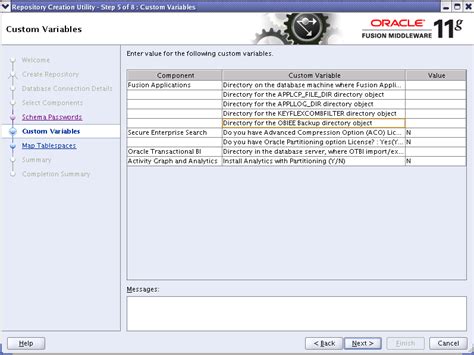 oracle fusion applications rcu screens 11g release 1 11