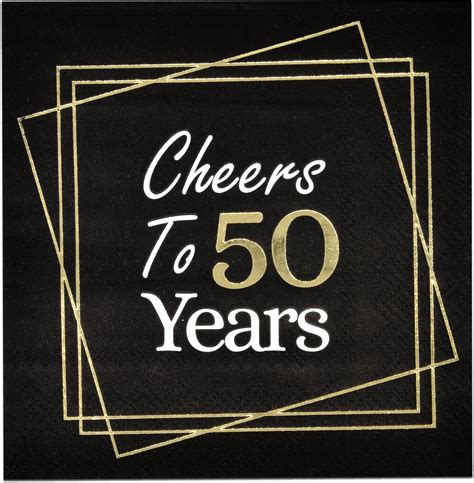Blue Panda 50 Pack Cheers To 50 Years Cocktail Napkins For