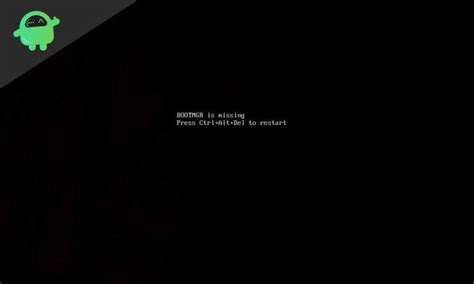 how to fix bootmgr is missing in windows 10