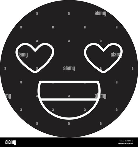 Love You Emoji Black Vector Concept Icon Love You Emoji Flat
