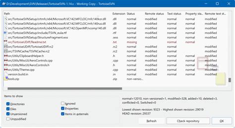 tortoisesvn how can i view a list of all files with conflicts in a