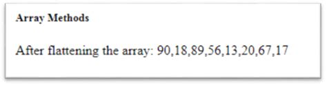 javascript array flat method javatpoint