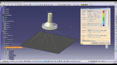 catia v5 macro rays optics simulation with rays