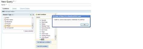 why am i getting this error while running a query in rtc jazz forum
