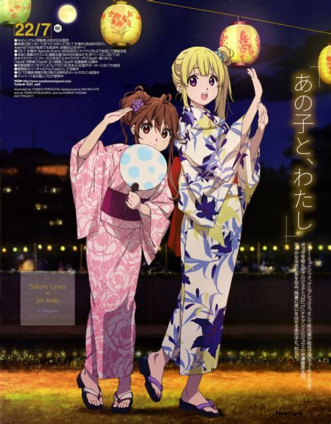 fujima sakura and toda jun newtype and 1 more drawn by horiguchi