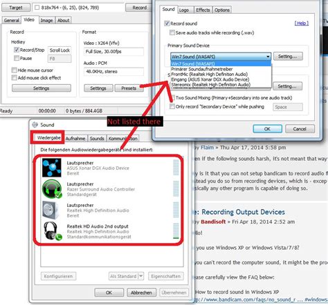 recording output devices bandicam forum