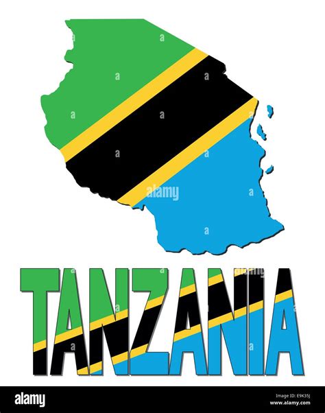Tanzania Map Flag And Text Illustration Stock Vector Image And Art Alamy