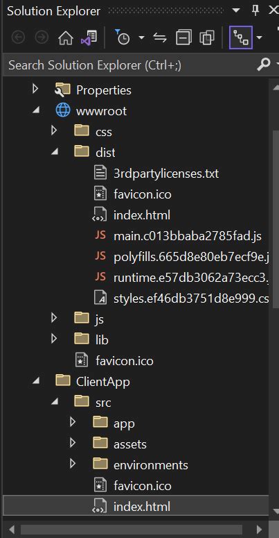 core angular component not rendered inside razor view stack
