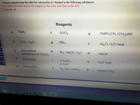 Solved Choose Reagents From The Table For Conversion Of