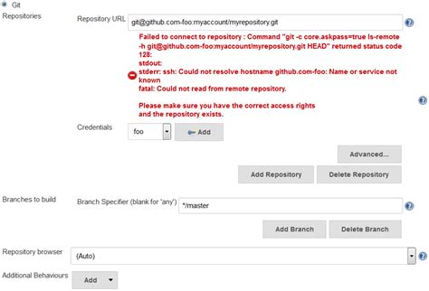 github how to access a remote git repository in jenkins using aliases