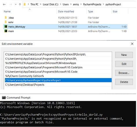 environmental variables set but still cannot execute from command