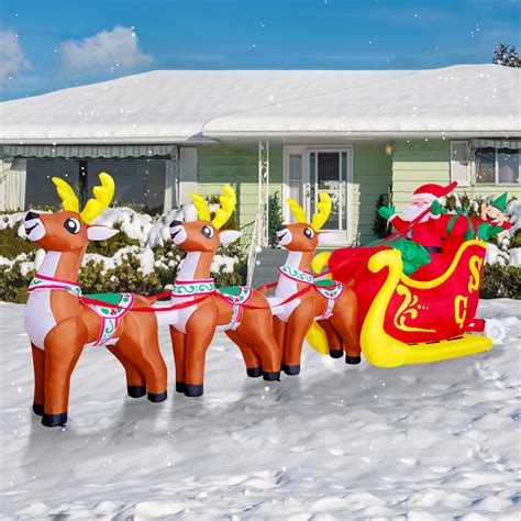 Goosh Christmas Inflatable Santa Sleigh Inflatable Santa Sleigh Outdoor