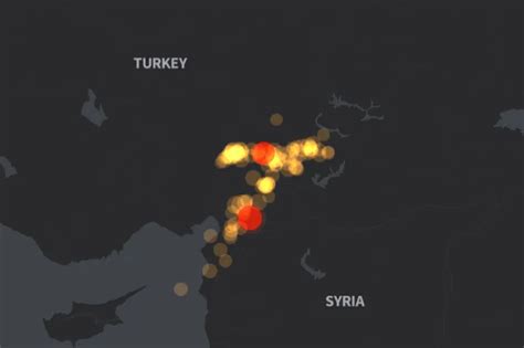 Mapping The 100 Aftershocks From The Turkey Syria Earthquake