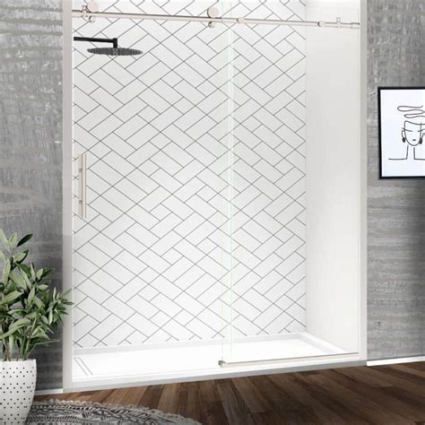 Holcam Eclipse 60 In W X 74 In H Frameless Sliding Shower Door In