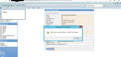 “object doesn t support property or method ‘viewmessage ” message in