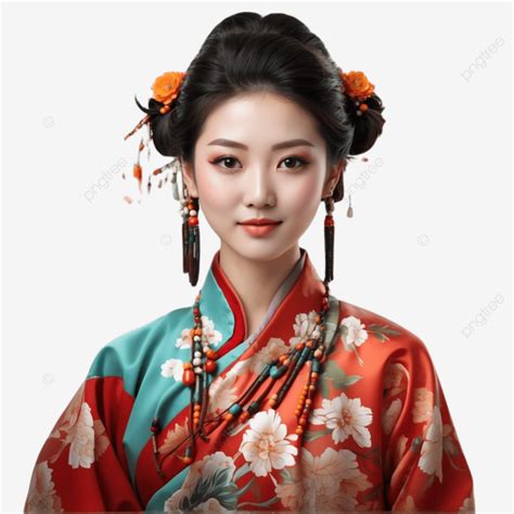 흰색 배경에 고립된 빨간 기모노를 입은 아름다운 아시아 여성의 초상화 빨간 기모노를 입은 아름다운 아시아 여성의 초상화 흰색