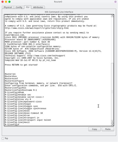 Как настроить ssh cisco packet tracer