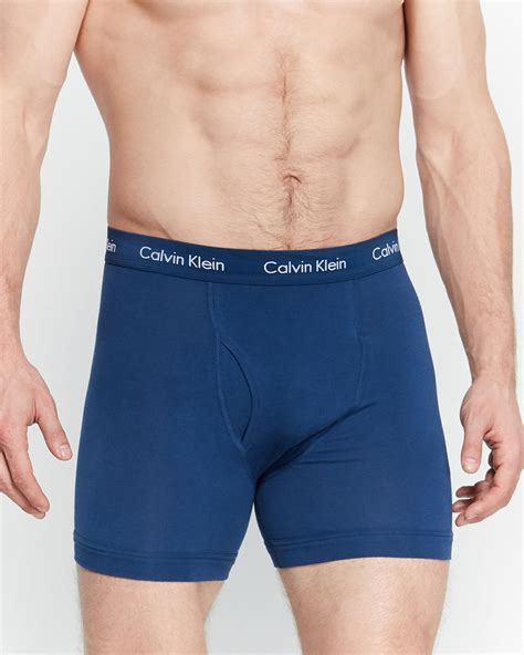 Calvin Klein 3 Pack Classic Stretch Boxer Briefs In Blue For Men Lyst