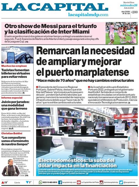 Periódico Diario La Capital Mar Del Plata Argentina Periódicos De
