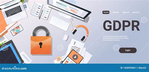 General Data Protection Regulation Gdpr Concept Top Angle View Desktop