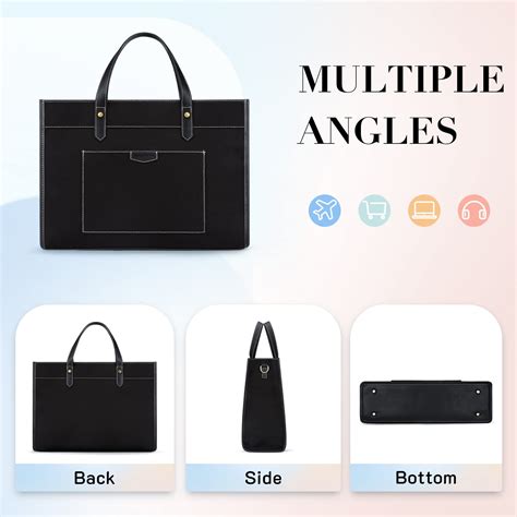 Buy Missnine Laptop Tote Bag Canvas Laptop Bag 15 6 Inch Work Shoulder