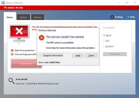 how to resolve rpc server is unavailable error related to non