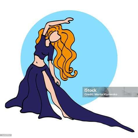 Girl Dancing Oriental Belly Dance Stock Illustration Download Image
