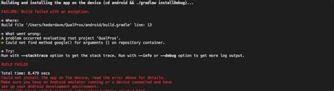 javascript react native android gives error about gradle