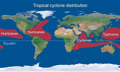 Location Of Tropical Cyclones Met Office